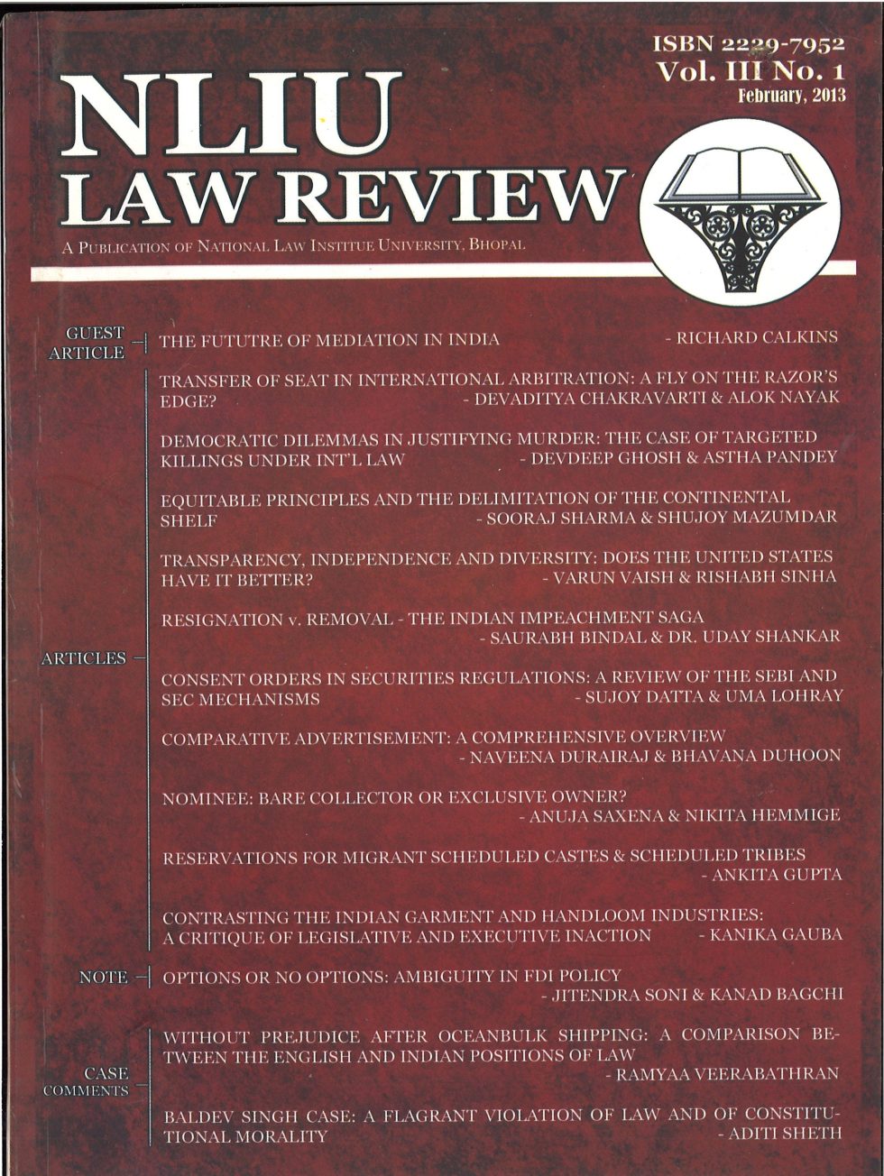 NLIU Law Review | The National Law Institute University Bhopal